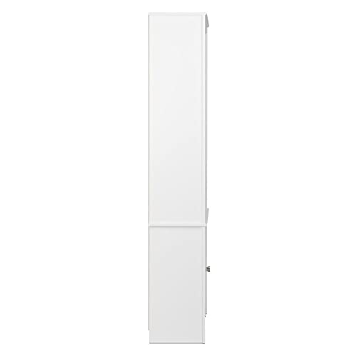 Prepac Tall Bookcase with 2 Shaker Doors, 80" H, White