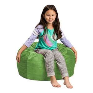 sofa sack - plush, ultra soft kids bean bag chair - memory foam bean bag chair with microsuede cover - stuffed foam filled furniture and accessories for kids room - 2' lime