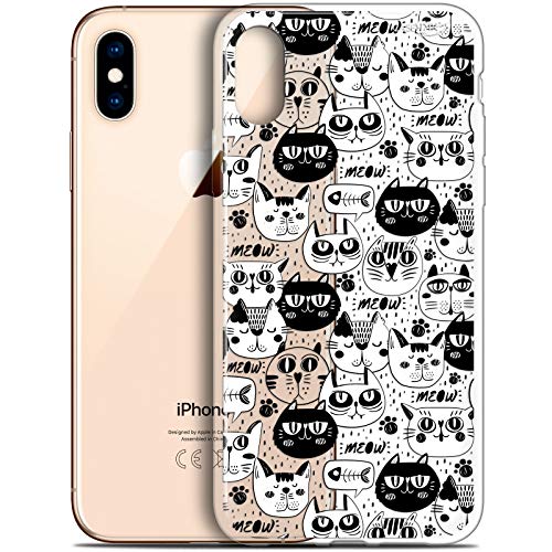 Ultra-Slim Case for 5.8 Inch Apple iPhone Xs/X Black Cat Design White