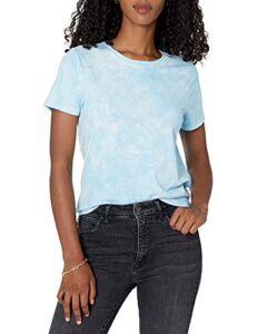 the drop women's courtney short sleeve tiny crew neck jersey t-shirt shirt, -sky blue tie dye, s