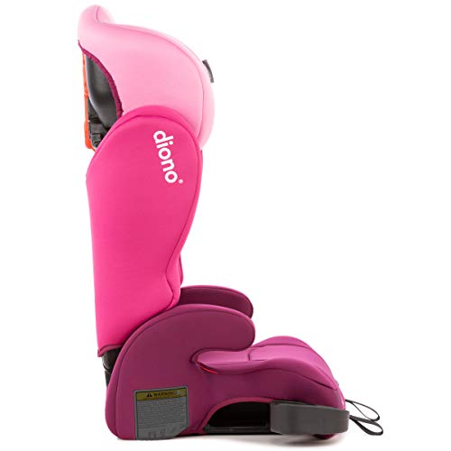 Diono Cambria 2 XL, Dual Latch Connectors, 2-in-1 Belt Positioning Booster Seat, High-Back to Backless Booster with Space and Room to Grow, 8 Years 1 Booster Seat, Pink