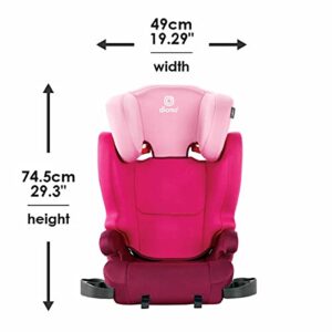 Diono Cambria 2 XL, Dual Latch Connectors, 2-in-1 Belt Positioning Booster Seat, High-Back to Backless Booster with Space and Room to Grow, 8 Years 1 Booster Seat, Pink