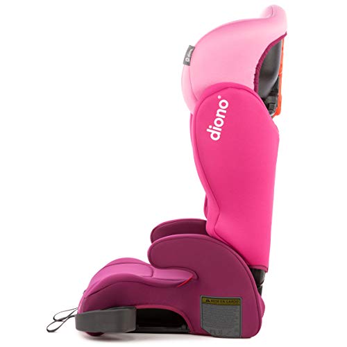 Diono Cambria 2 XL, Dual Latch Connectors, 2-in-1 Belt Positioning Booster Seat, High-Back to Backless Booster with Space and Room to Grow, 8 Years 1 Booster Seat, Pink