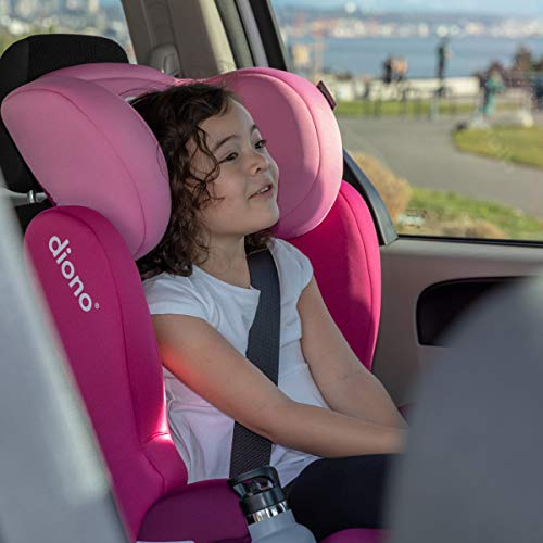 Diono Cambria 2 XL, Dual Latch Connectors, 2-in-1 Belt Positioning Booster Seat, High-Back to Backless Booster with Space and Room to Grow, 8 Years 1 Booster Seat, Pink