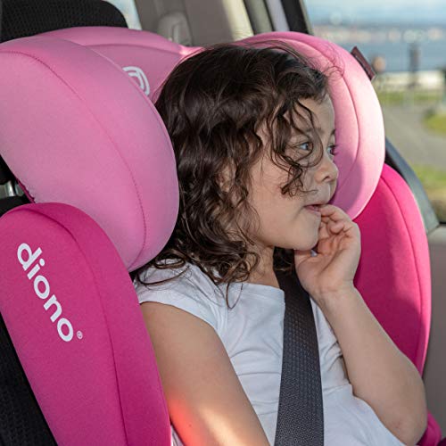 Diono Cambria 2 XL, Dual Latch Connectors, 2-in-1 Belt Positioning Booster Seat, High-Back to Backless Booster with Space and Room to Grow, 8 Years 1 Booster Seat, Pink