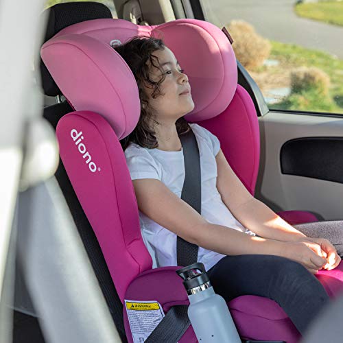 Diono Cambria 2 XL, Dual Latch Connectors, 2-in-1 Belt Positioning Booster Seat, High-Back to Backless Booster with Space and Room to Grow, 8 Years 1 Booster Seat, Pink