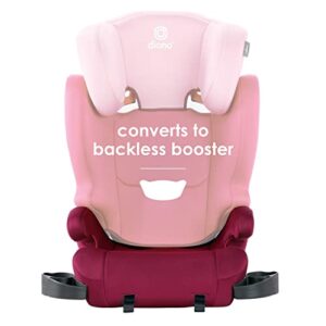 Diono Cambria 2 XL, Dual Latch Connectors, 2-in-1 Belt Positioning Booster Seat, High-Back to Backless Booster with Space and Room to Grow, 8 Years 1 Booster Seat, Pink