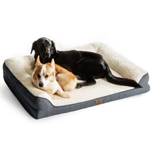 bedsure orthopedic memory foam large dog bed - dog sofa with removable washable cover & waterproof liner, 7 inches height couch dog beds for large dogs up to 75 lbs