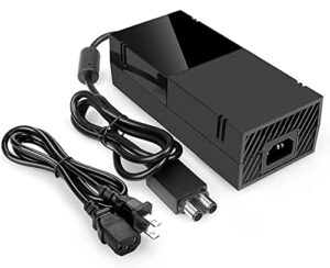 yaeye power supply brick for xbox one with power cord, (low noise version) ac adapter power supply charge compatible with xbox one console, 100-240v auto voltage