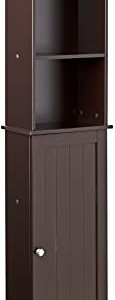 Redmon Contemporary Country Tall Floor Shelf with Lower Cabinet, Large, Espresso