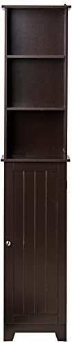 Redmon Contemporary Country Tall Floor Shelf with Lower Cabinet, Large, Espresso