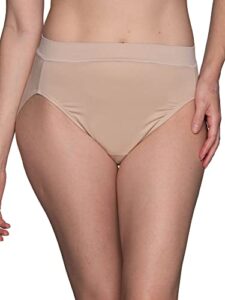 vanity fair womens beyond comfort seamless waist panties briefs, hi cut - neutral, 7 us