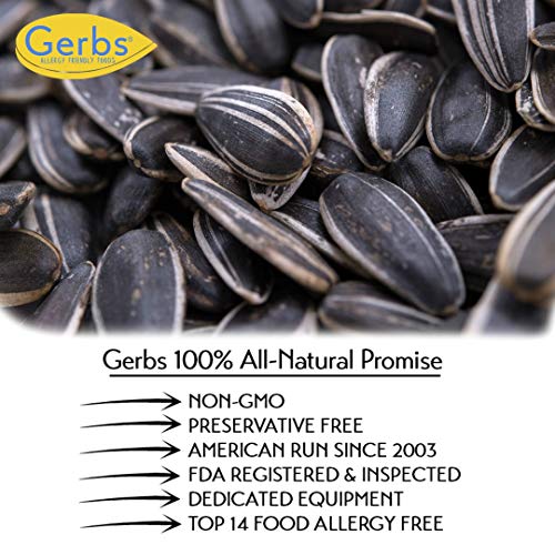 GERBS Jumbo Raw Whole Sunflower Seeds, 32 ounce Bag, Unsalted, Top 14 Food Allergen Free, Non GMO, Vegan, Keto, Paleo Friendly