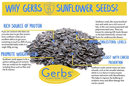 GERBS Jumbo Raw Whole Sunflower Seeds, 32 ounce Bag, Unsalted, Top 14 Food Allergen Free, Non GMO, Vegan, Keto, Paleo Friendly