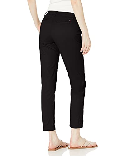 Tommy Hilfiger Hampton Chino Lightweight Pants for Women with Relaxed Fit, Black, 8