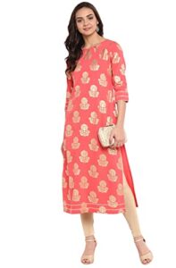 janasya indian women's tunic tops crepe kurti for women(jne3261-kr-l)