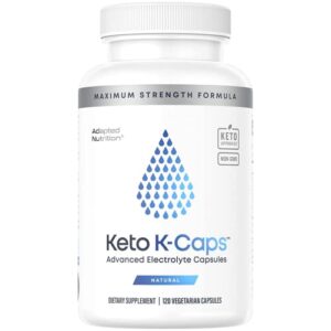 keto k-caps electrolyte capsules | keto approved electrolyte supplement | hydrate fast & beat leg cramps | 700mg potassium, sodium, magnesium | no maltodextrin | 120 caps