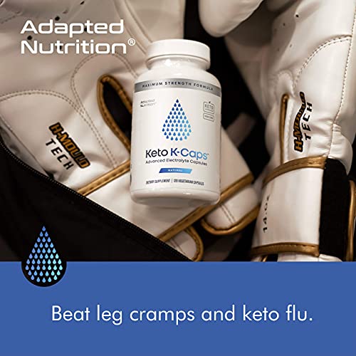 Keto K-Caps Electrolyte Capsules | Keto Approved Electrolyte Supplement | Hydrate Fast & Beat Leg Cramps | 700mg Potassium, Sodium, Magnesium | No Maltodextrin | 120 Caps