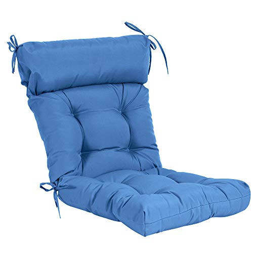 QILLOWAY Indoor/Outdoor High Back Chair Cushion,Spring/Summer Seasonal Replacement Cushions.(Marine Blue)