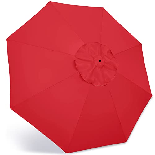 ABCCANOPY 9ft Outdoor Umbrella Replacement Top Suit 8 Ribs (Red)