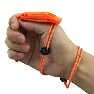 LuxoGear Emergency Whistles with Lanyard Safety Whistle Survival Shrill Loud Blast for Kayak Life Vest Jacket Boating Fishing Boat Camping Hiking Hunting Rescue Signaling Kids Lifeguard Plastic 2 Pack