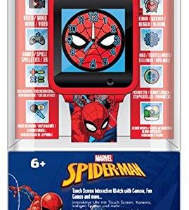 Accutime Kids Marvel Spider-Man Red Educational Touchscreen Smart Watch Toy for Boys, Girls, Toddlers - Selfie Cam, Learning Games, Alarm, Calculator, Pedometer, and More (Model: SPD4588AZ)