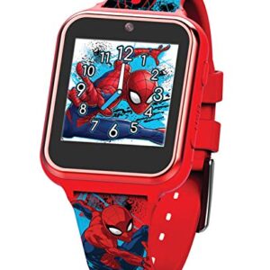 Accutime Kids Marvel Spider-Man Red Educational Touchscreen Smart Watch Toy for Boys, Girls, Toddlers - Selfie Cam, Learning Games, Alarm, Calculator, Pedometer, and More (Model: SPD4588AZ)