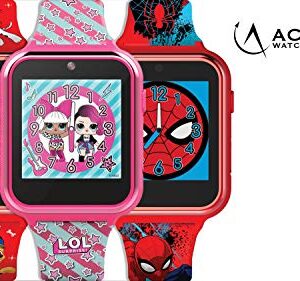 Accutime Kids Marvel Spider-Man Red Educational Touchscreen Smart Watch Toy for Boys, Girls, Toddlers - Selfie Cam, Learning Games, Alarm, Calculator, Pedometer, and More (Model: SPD4588AZ)