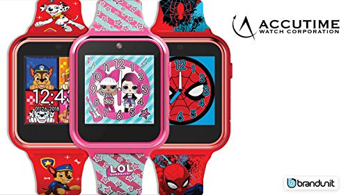 Accutime Kids Marvel Spider-Man Red Educational Touchscreen Smart Watch Toy for Boys, Girls, Toddlers - Selfie Cam, Learning Games, Alarm, Calculator, Pedometer, and More (Model: SPD4588AZ)