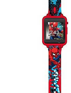 Accutime Kids Marvel Spider-Man Red Educational Touchscreen Smart Watch Toy for Boys, Girls, Toddlers - Selfie Cam, Learning Games, Alarm, Calculator, Pedometer, and More (Model: SPD4588AZ)