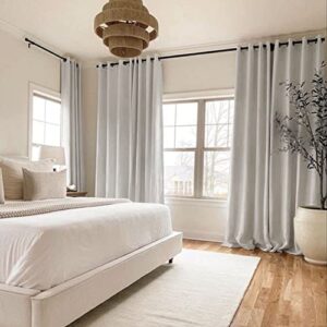 RHF Primitive Linen Blackout Curtains 84 Inches Long, Black Out Curtains 84 Inch Long 2 Panels Burg, 100% Blackout Curtains for Bedroom/Living Room, Grommet Curtains-(50x84, Greyish Beige)