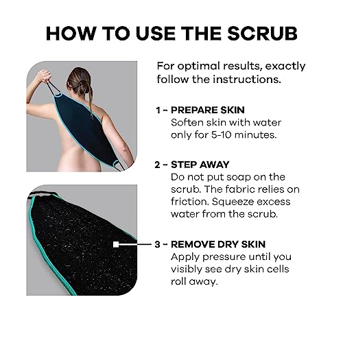 Dermasuri Deep Exfoliating Back Scrubber -Bath & Shower Back Scrub - Body Exfoliator Scrub Tool - Skin Care for Women & Men - Exfoliation Body Scrubber for Shower 27 Inches Long, 8 Inches Wide