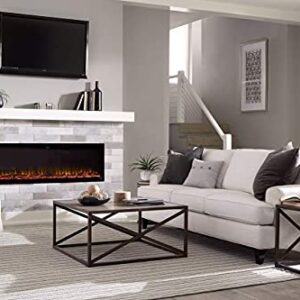 Touchstone Sideline Elite Smart 60” WiFi-Enabled Electric Fireplace - in-Wall Recessed - 60 Color Combinations - 1500/750 Watt Heater (68-88°F Thermostat) - Black - Log, Crystals & Driftwood - 80037