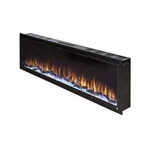 Touchstone Sideline Elite Smart 60” WiFi-Enabled Electric Fireplace - in-Wall Recessed - 60 Color Combinations - 1500/750 Watt Heater (68-88°F Thermostat) - Black - Log, Crystals & Driftwood - 80037