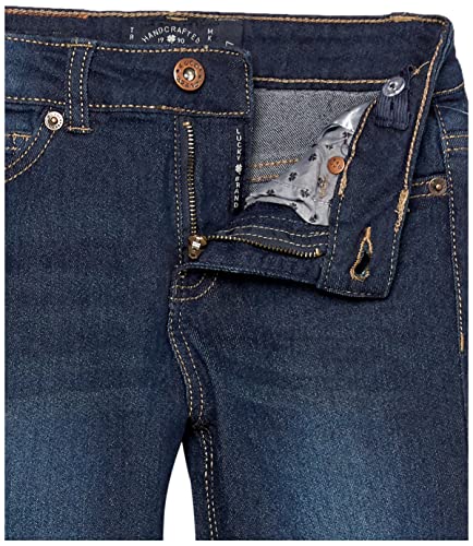 Lucky Brand Girls' Bootcut Fit Stretch Denim Jeans with Zipper Closure & Pockets, Barrier Wash, 10