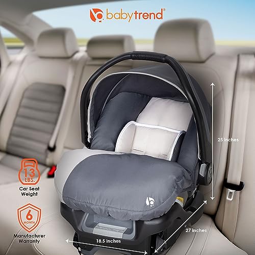 Baby Trend Ally Newborn Baby Infant Car Seat Carrier Travel System with Harness and Extra Cozy Cover for Babies Up to 35 Pounds, Gray Magnolia