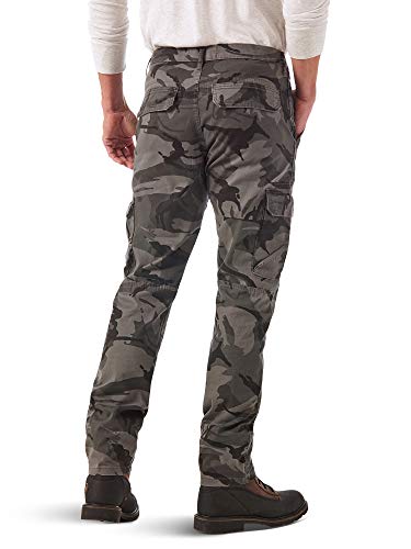 Wrangler Authentics mens Regular Tapered Cargo Pants, Grey Camo, 36W x 32L US