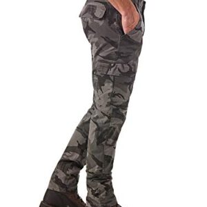 Wrangler Authentics mens Regular Tapered Cargo Pants, Grey Camo, 36W x 32L US