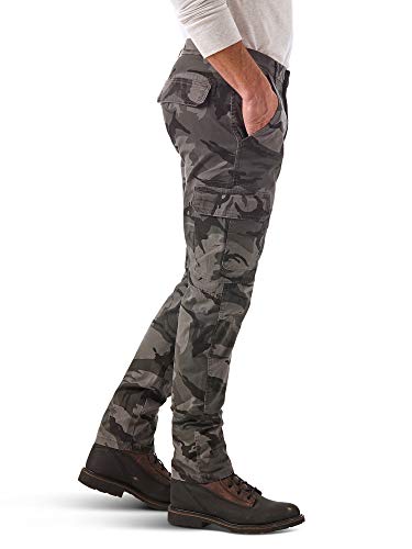 Wrangler Authentics mens Regular Tapered Cargo Pants, Grey Camo, 36W x 32L US