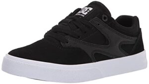 dc men's kalis vulc low top casual skate shoe, black/white, 11 d m us