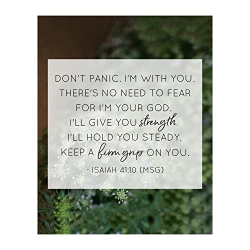 "Do Not Fear, I Am God & I Am With You" Isaiah 41:10- Bible Verse Wall Art- 8x10"- Scripture Wall Print-Ready to Frame. Typographic on Floral Photo Design. Home & Office Décor. Great Christian Gift.