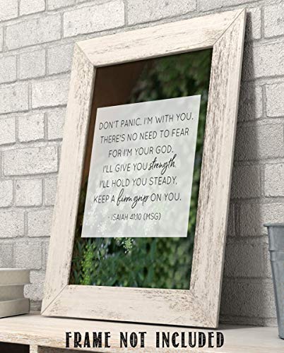 "Do Not Fear, I Am God & I Am With You" Isaiah 41:10- Bible Verse Wall Art- 8x10"- Scripture Wall Print-Ready to Frame. Typographic on Floral Photo Design. Home & Office Décor. Great Christian Gift.