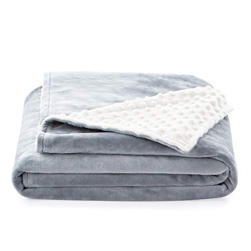 Linenspa Dotted Minky and Minky Zippered Duvet Cover for Weighted Blanket - 10 Pre-Sewn Duvet Loops - Machine Washable