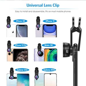 Criacr Phone Camera Lens, 210 °Fisheye Lens + 120 °Wide Angle + 25X Macro + 2X Telephoto + Star Lens + CPL + 6 Kaleidoscope 7 in 1 Phone Lens Kit Compatible with iPhone/Samsung/Google Pixel etc