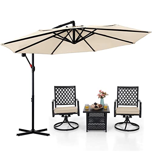 ABCCANOPY Cantilever Patio Umbrellas 10FT Light Beige