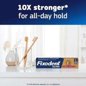 Fixodent Ultra Max Hold Denture Adhesive, 2.2 Oz (Pack of 2)