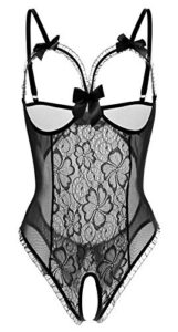 aibingge lingerie for women one-piece teddy lingerie sexy bodysuit lace nightie s-3xl(black,l)