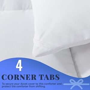 Cosybay Down Alternative Comforter (White, Full) - All Season Soft Quilted Full Size Bed Comforter - Duvet Insert with Corner Tabs - Winter Summer Warm Fluffy, 82x86 inches