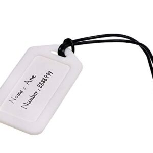 Mini Skater 6.7 inch/17cm Premium Plastic luggage Tag Loop Travel Bag Identification Tag PVC Name ID Card Worm Loop Strap for Luggage Bag ID Tag (Black,50Pcs)