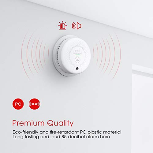 X-Sense 10-Year Battery (Not Hardwired) Combination Smoke and Carbon Monoxide Detector Alarm, Dual Sensor Smoke CO Alarm Complies with UL 217 & UL 2034 Standards, Auto-Check, SC03